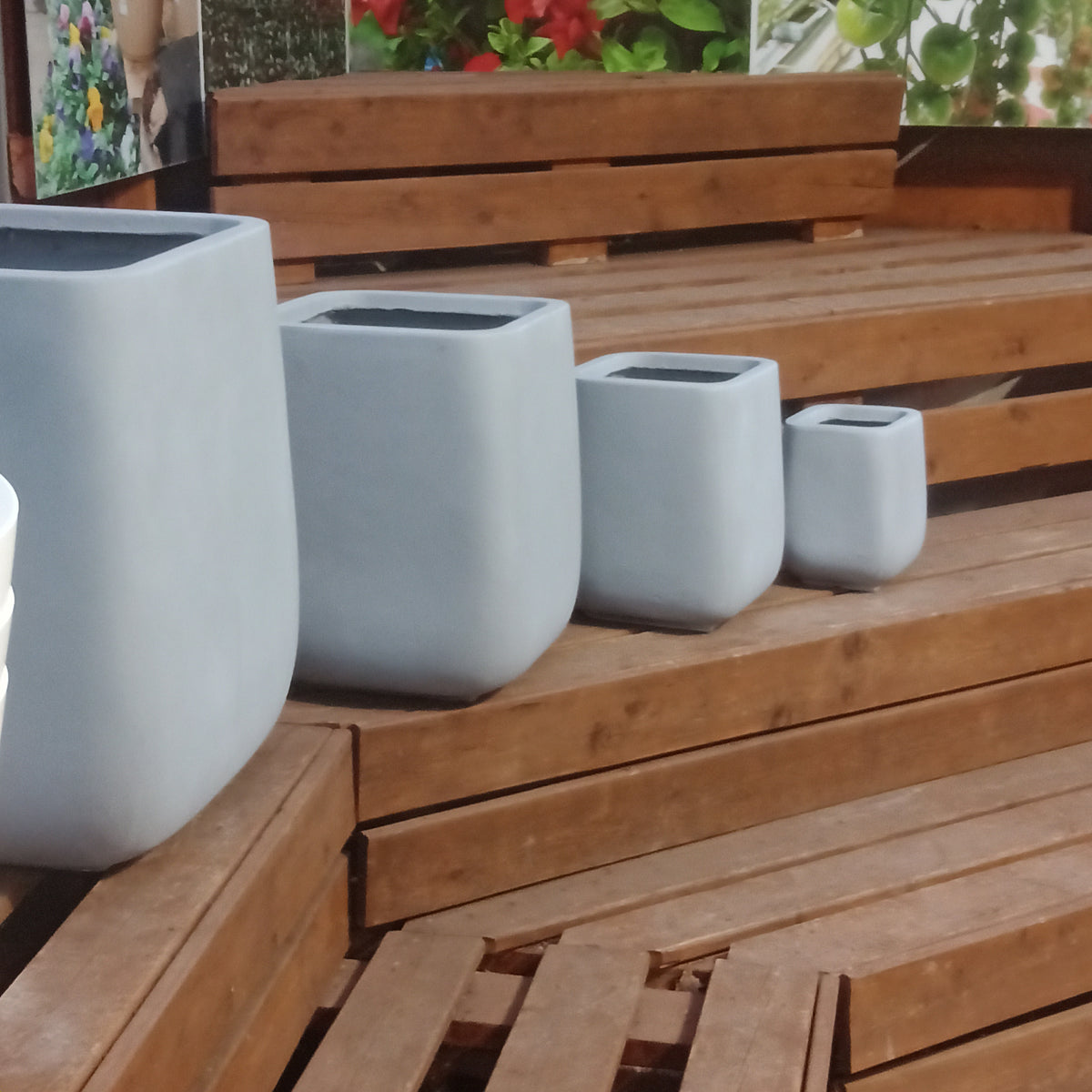 Planter Pots - "Light Grey Square" – Vankampens Greenhouses